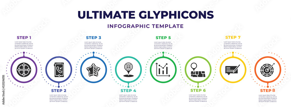 ultimate glyphicons infographic design template with circle sizes ...
