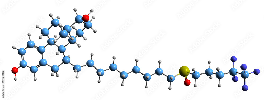 3D image of Fulvestrant skeletal formula - molecular chemical structure ...