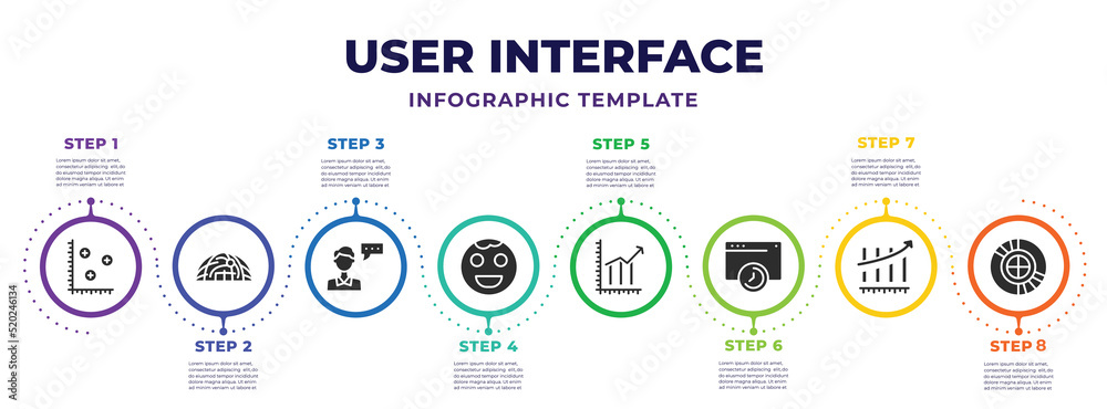 user interface infographic design template with spotted data, data ...