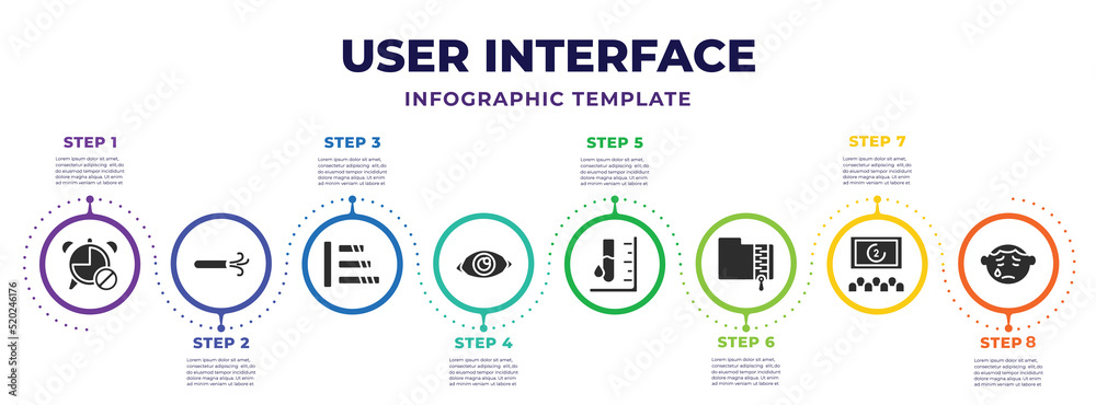 user interface infographic design template with disable alarm, wiring ...