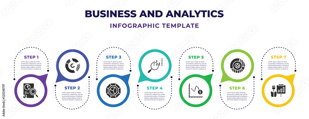 business and analytics infographic design template with investigate ...