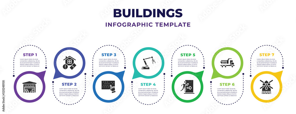 buildings infographic design template with factory stock house, debt ...