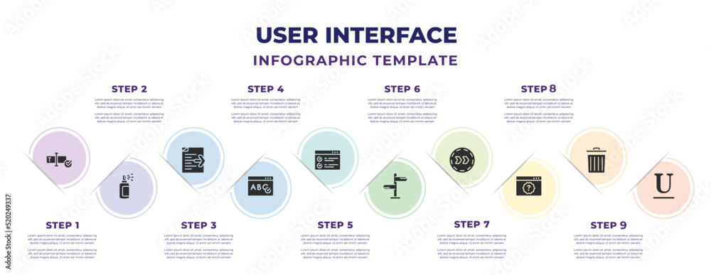 user interface infographic design template with text in, spray paint ...