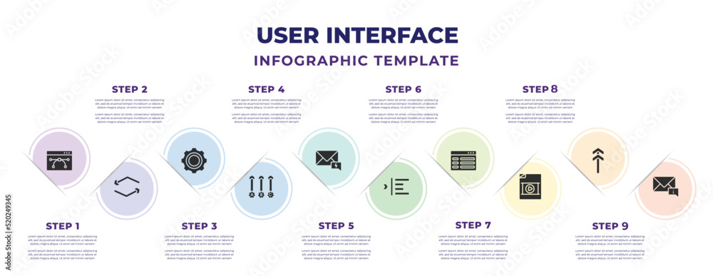 user interface infographic design template with anchor point, update ...