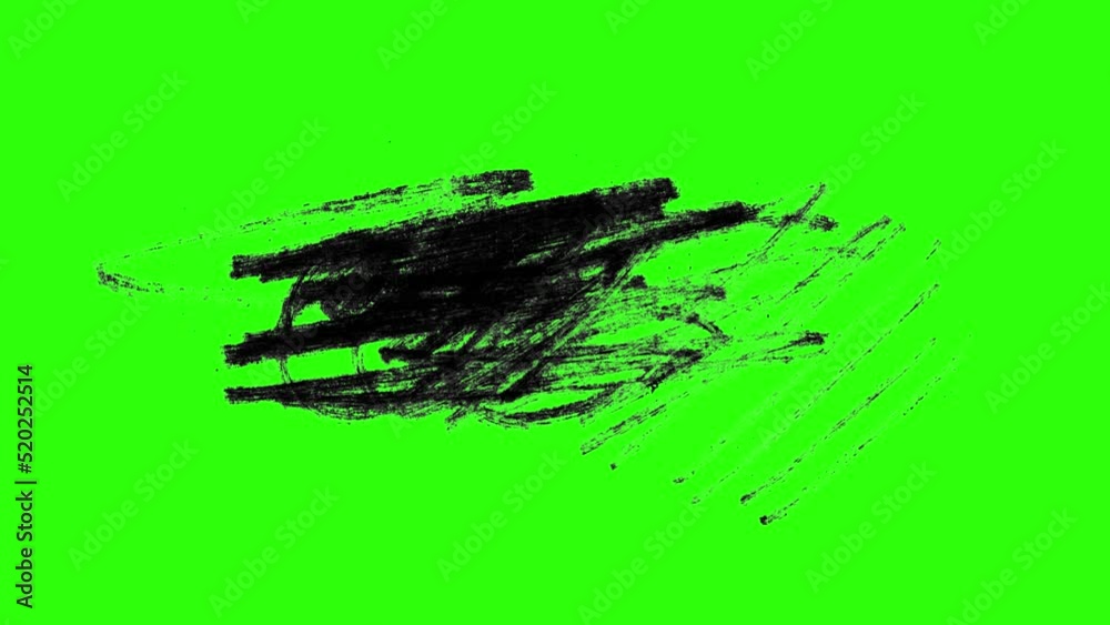Animation of pencil strokes on a green screen. Art effect of drawn ...