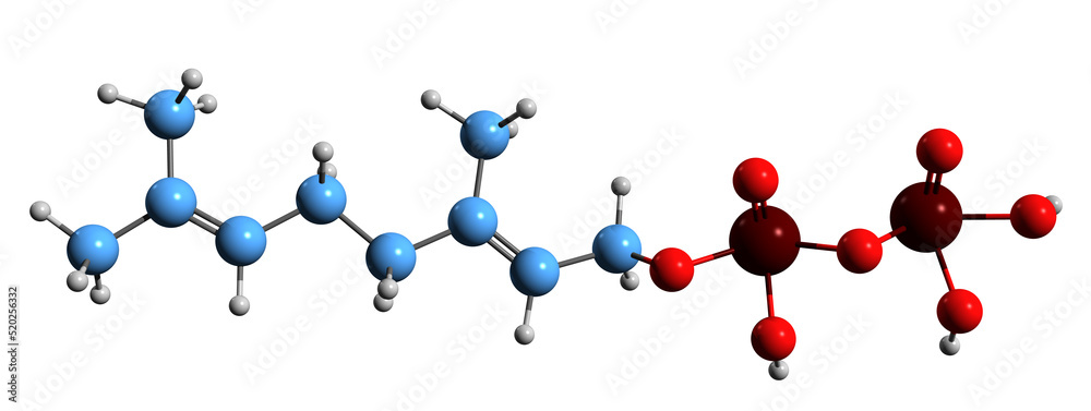 3D image of Geranyl pyrophosphate skeletal formula - molecular chemical ...