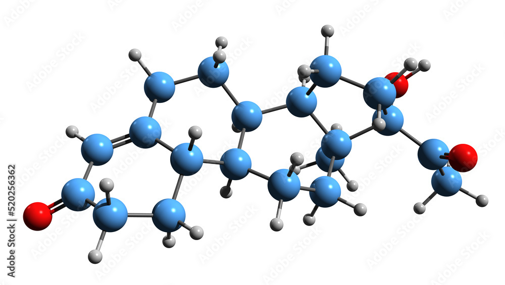 3D image of Gestronol skeletal formula - molecular chemical structure ...