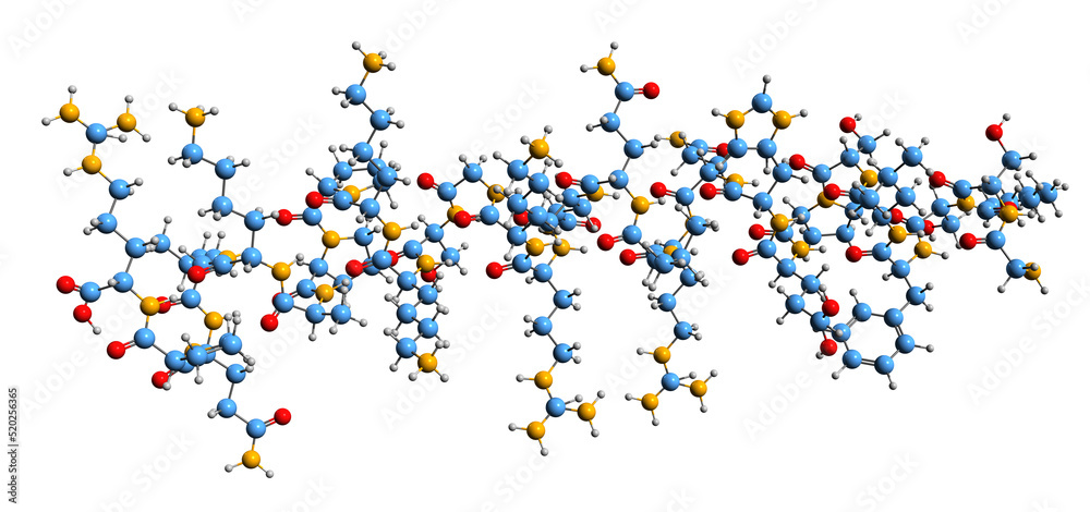 3D image of Ghrelin skeletal formula - molecular chemical structure of ...