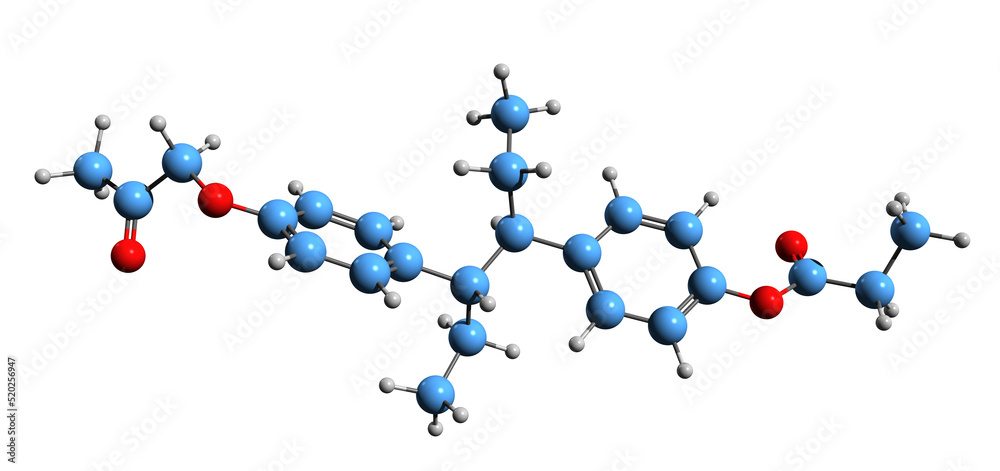3D image of Hexestrol dipropionate skeletal formula - molecular ...