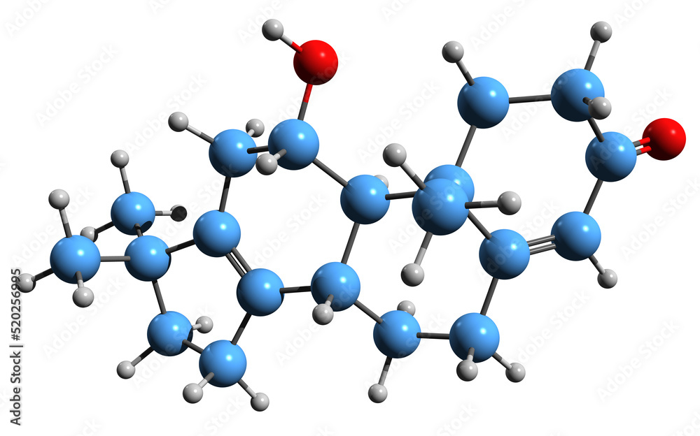 3D image of Nordinone skeletal formula - molecular chemical structure ...