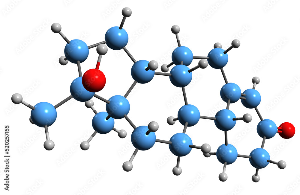 3D image of Normethandrone skeletal formula - molecular chemical ...
