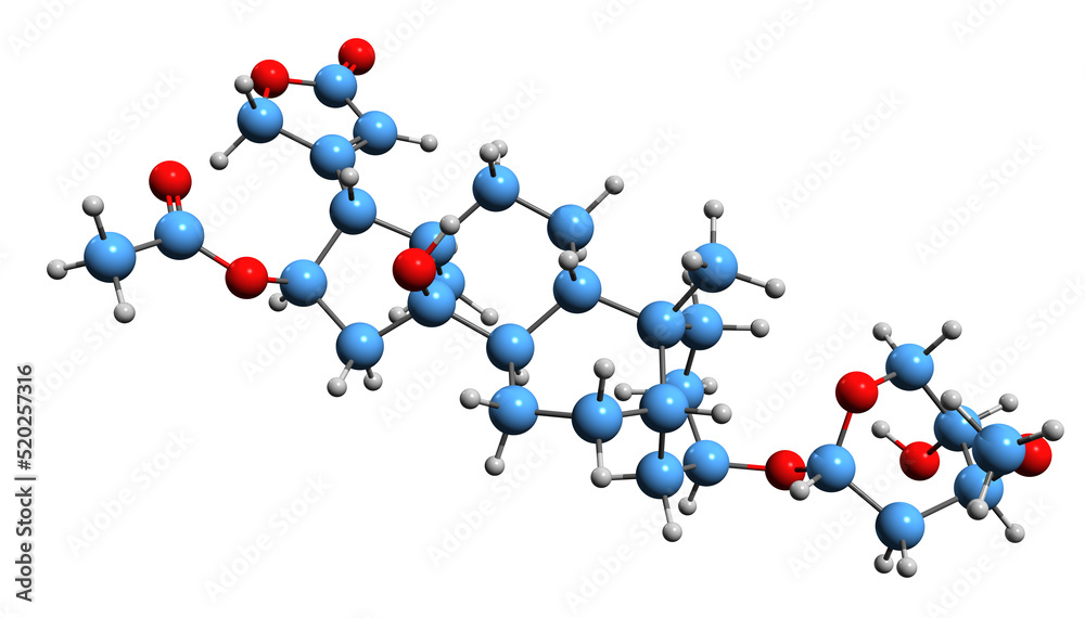 3D image of Oleandrin skeletal formula - molecular chemical structure ...