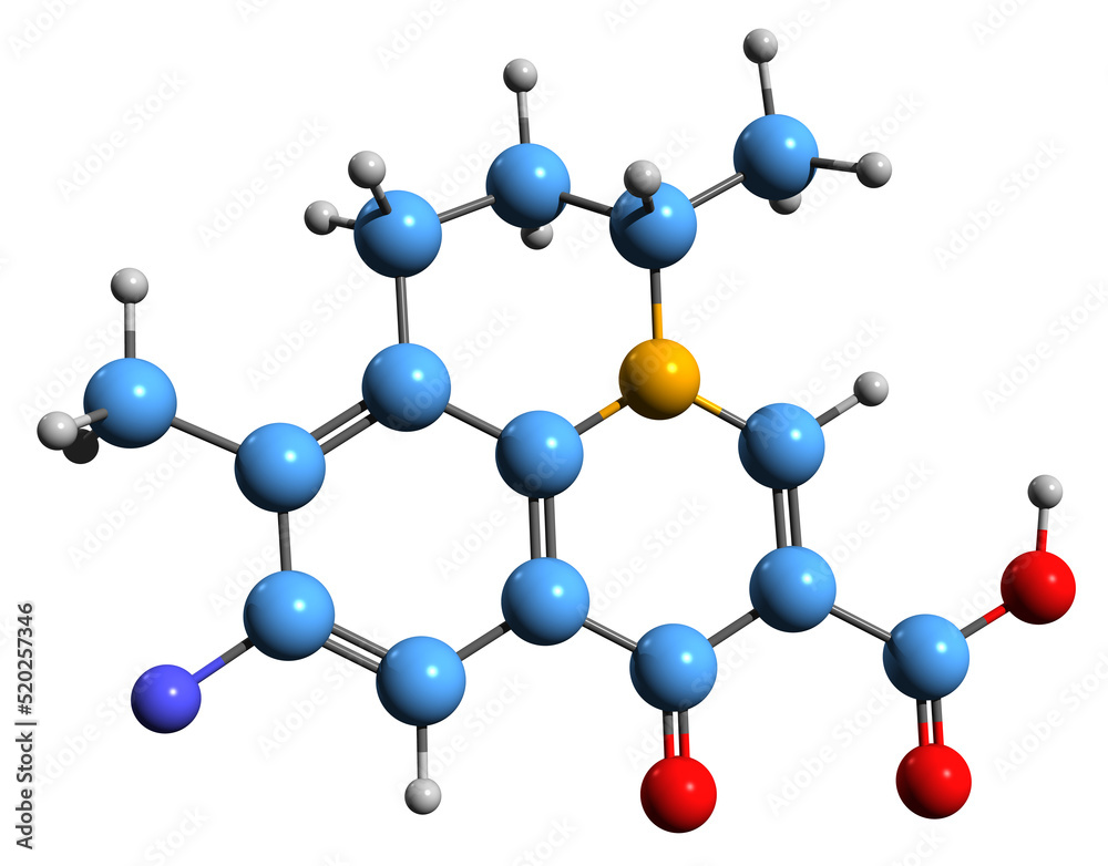 ภาพประกอบสต็อก 3D image of Ibafloxacin skeletal formula - molecular ...