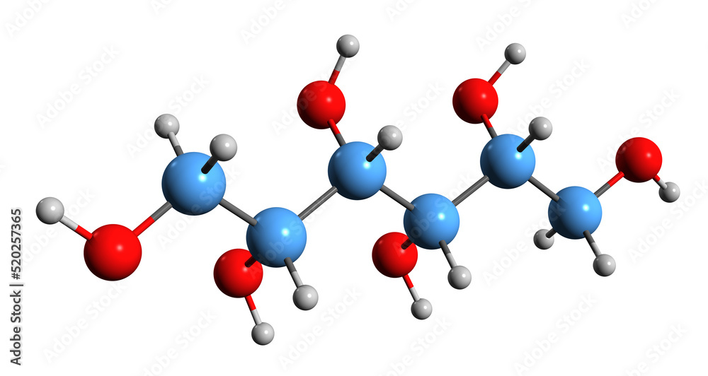 3D image of Iditol skeletal formula - molecular chemical structure of ...