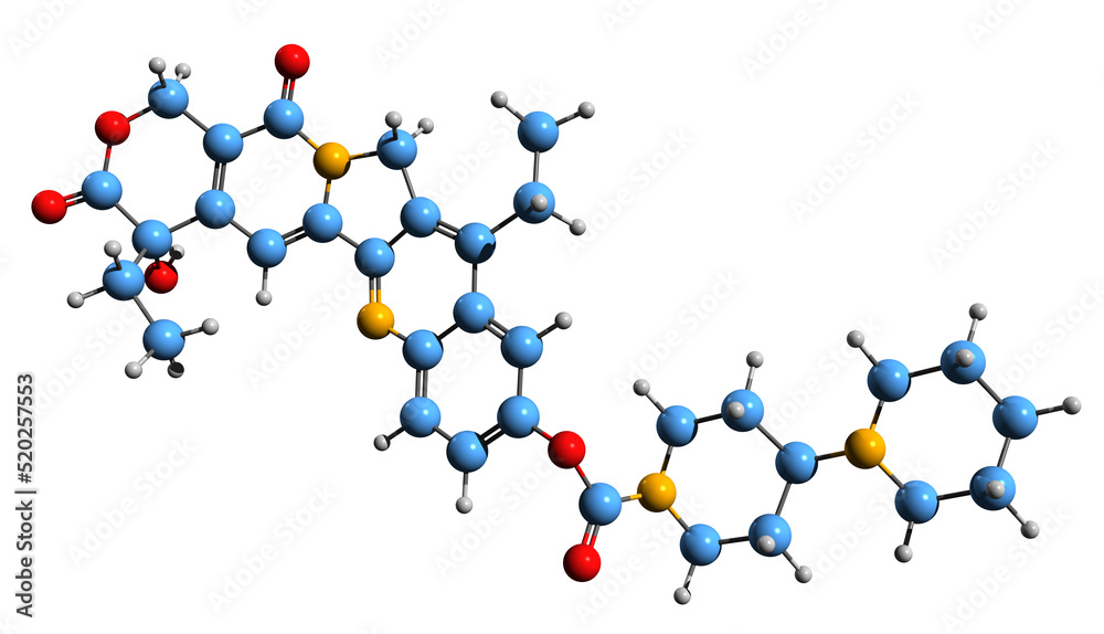 3d Image Of Irinotecan Skeletal Formula Molecular Chemical Structure Of Anti Cancer Medicament