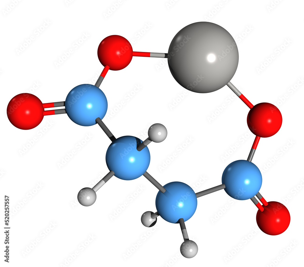 3D image of Iron (II) fumarate skeletal formula - molecular chemical ...