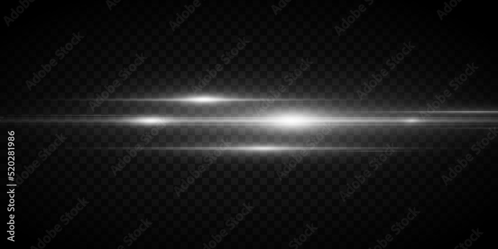 Realistic white light effect isolated on dark transparent background ...
