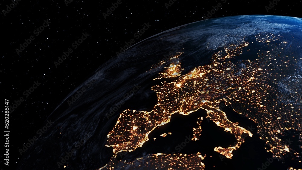 Photo & Art Print Planet earth with realistic geography surface and ...