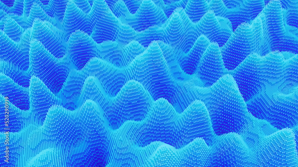 Abstract animation of pixel moving surface. Animation. Undulating color ...