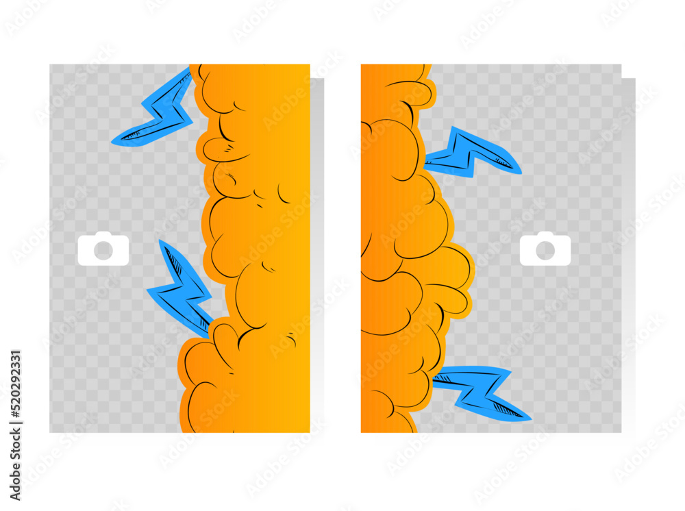 Boom poster. Banner template for explosive event. Design with dynamic ...