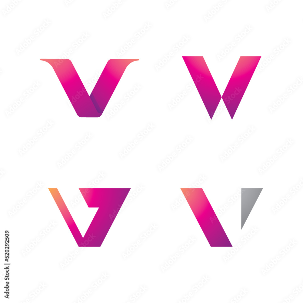 V Logo Design and template. Creative V icon initials based Letters in ...