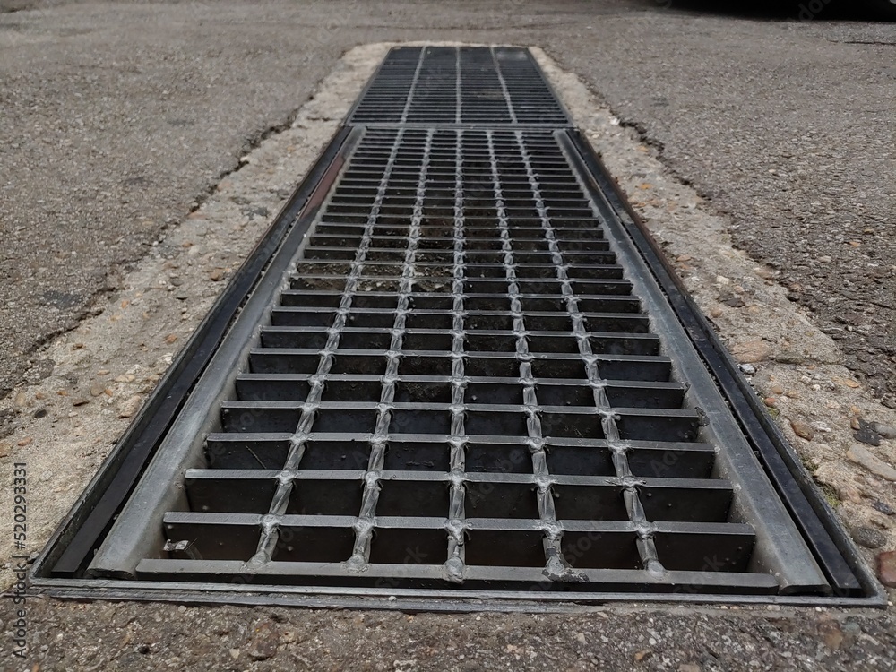 Drainage drains and wire mesh Stock Photo | Adobe Stock