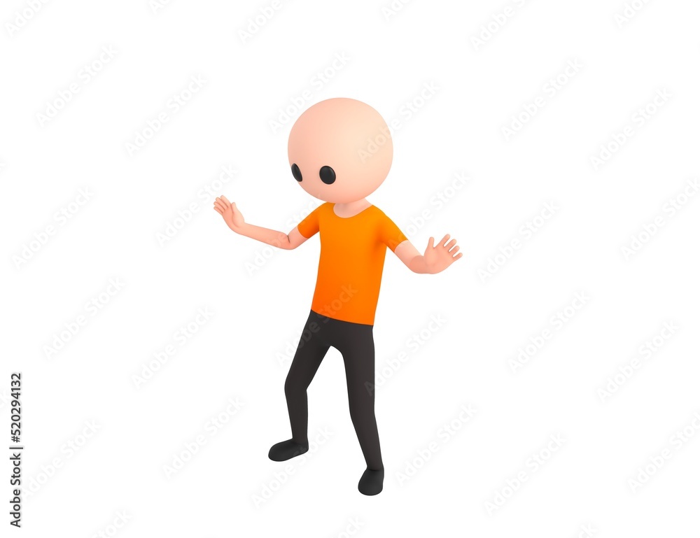 Simple Male character surprise and shocked in 3d rendering. Stock ...