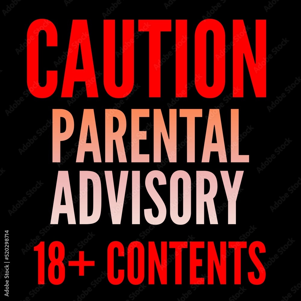 Parental control sign or icon concept typography. Prohibited contents ...