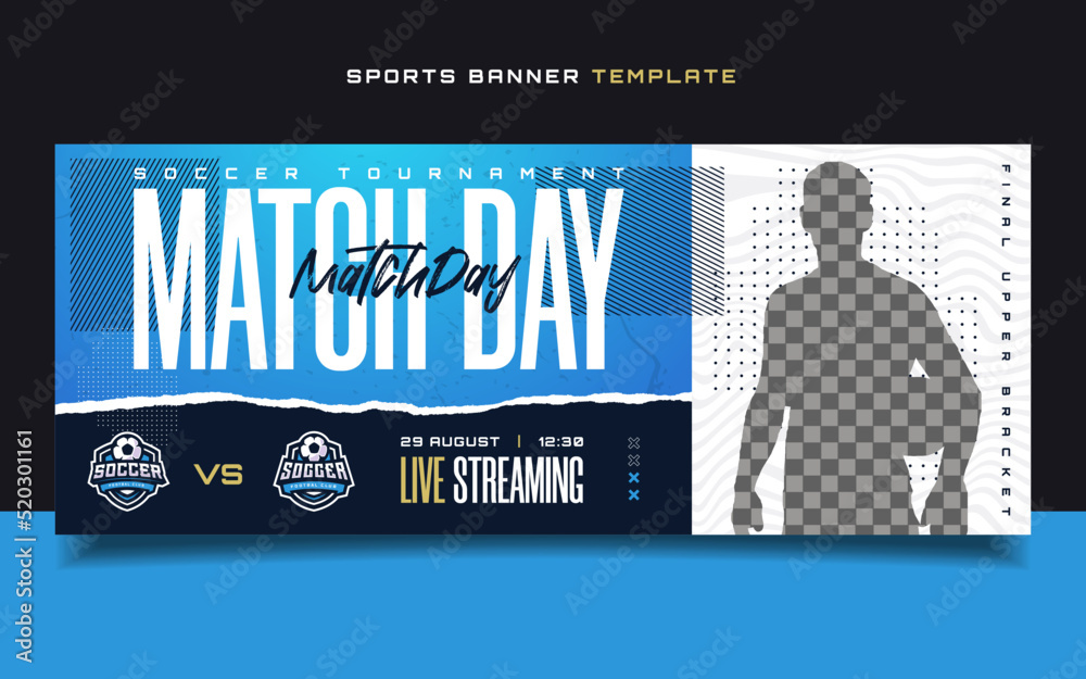 Soccer sports match day banner flyer for social media post Stock Vector ...