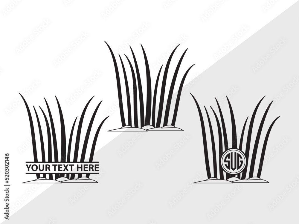 Grass Monogram SVG | Plants Svg | Lawn Grass Svg | Tall Grass Svg ...