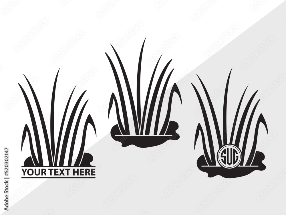 Grass Monogram SVG | Plants Svg | Lawn Grass Svg | Tall Grass Svg ...