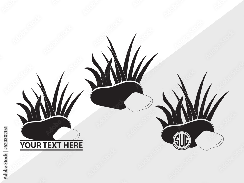Grass Monogram SVG | Plants Svg | Lawn Grass Svg | Tall Grass Svg ...