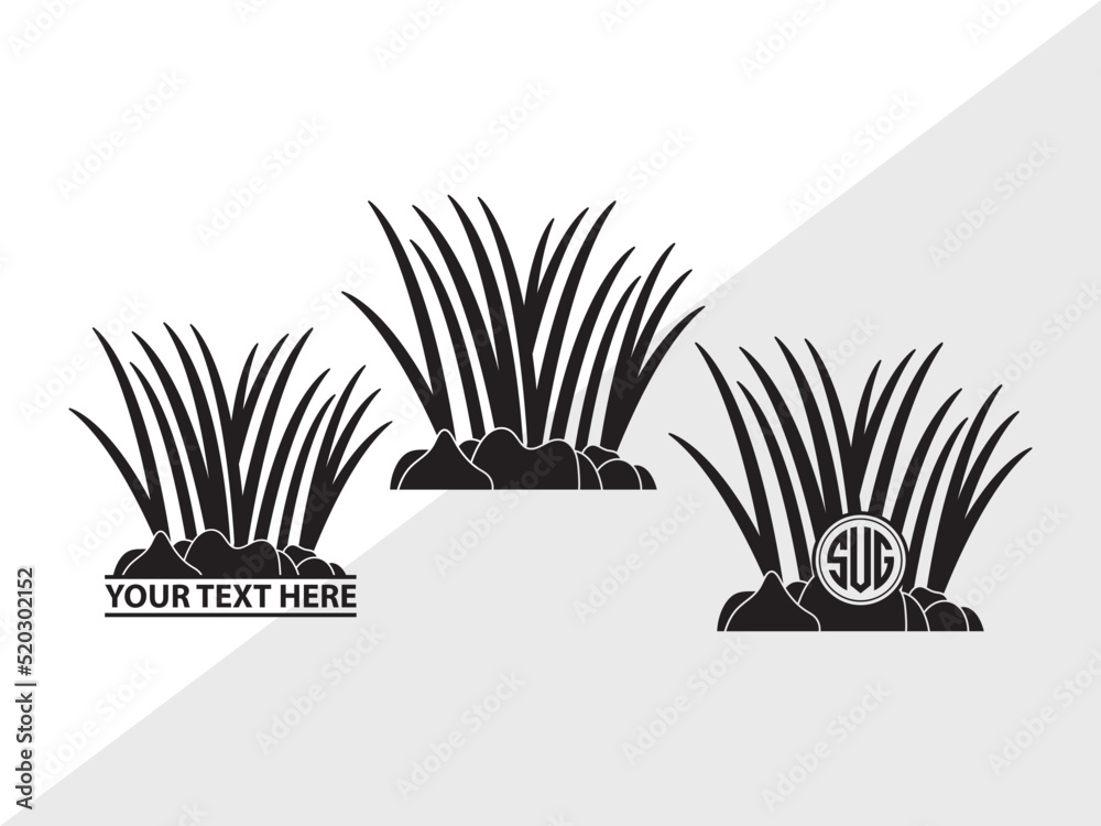 Grass Monogram SVG | Plants Svg | Lawn Grass Svg | Tall Grass Svg ...