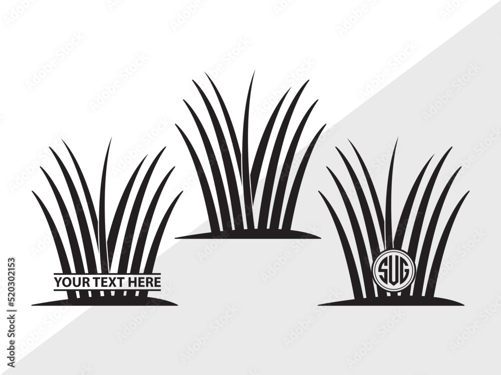 Grass Monogram SVG | Plants Svg | Lawn Grass Svg | Tall Grass Svg ...