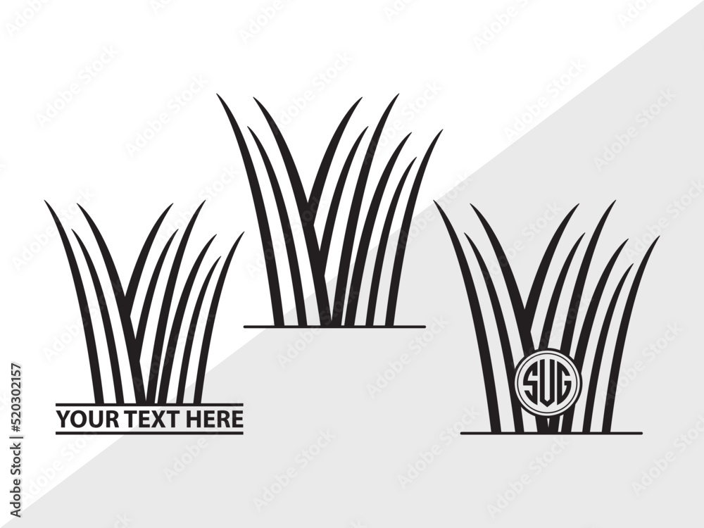 Grass Monogram SVG | Plants Svg | Lawn Grass Svg | Tall Grass Svg ...
