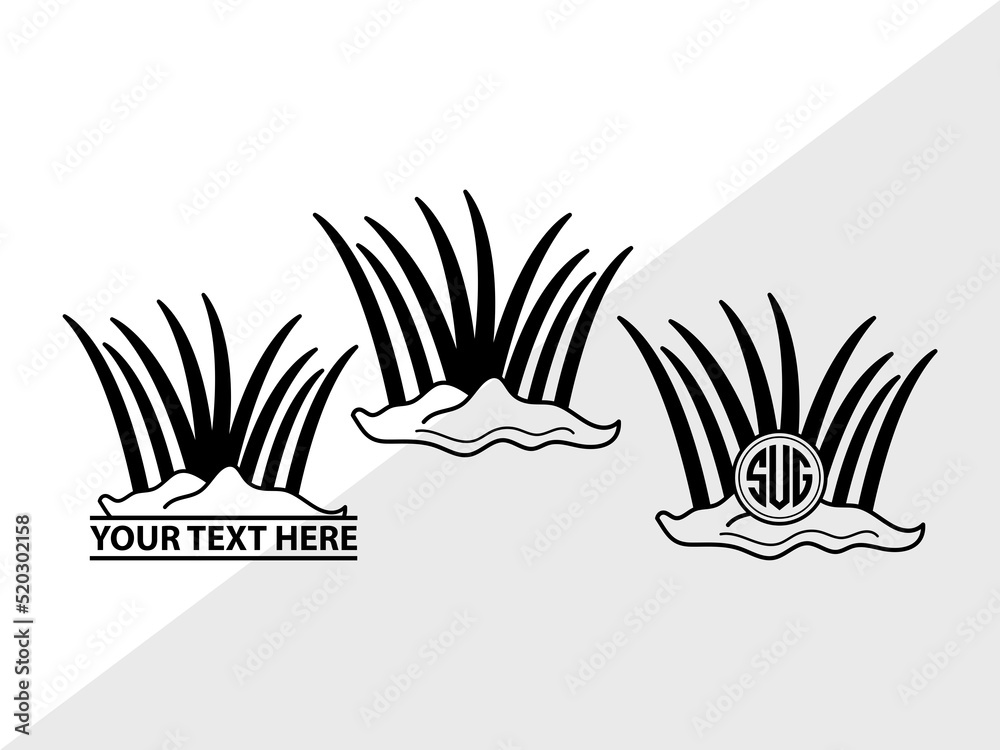 Grass Monogram SVG | Plants Svg | Lawn Grass Svg | Tall Grass Svg ...