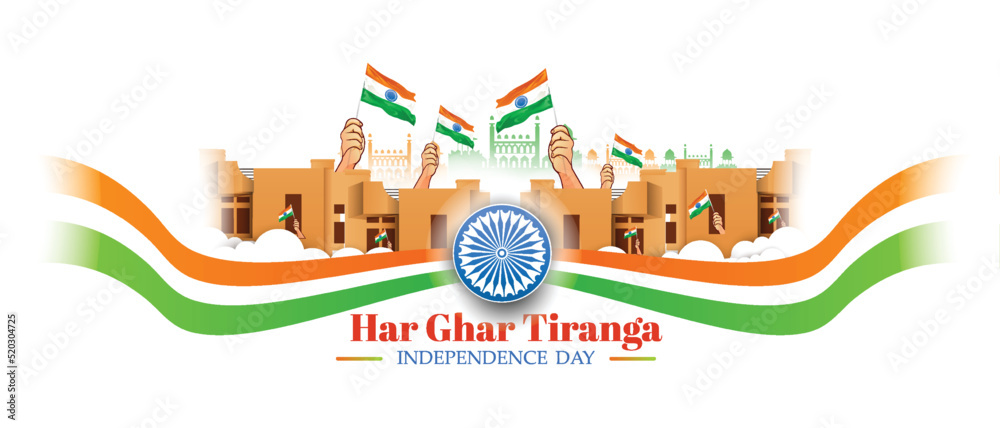 15th August Happy Independence Day Of India, New Concept Har Ghar ...