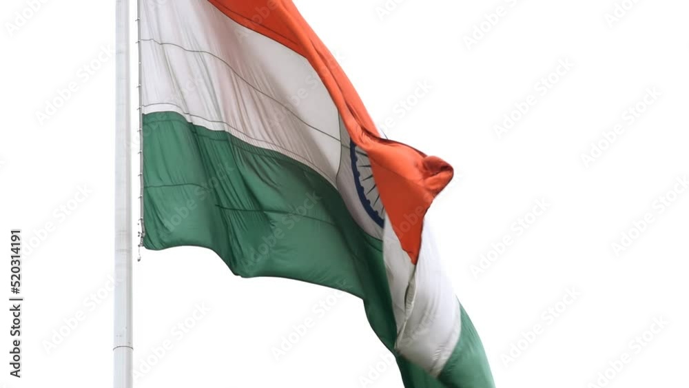 India flag flying high at Connaught Place with pride in blue sky, India ...