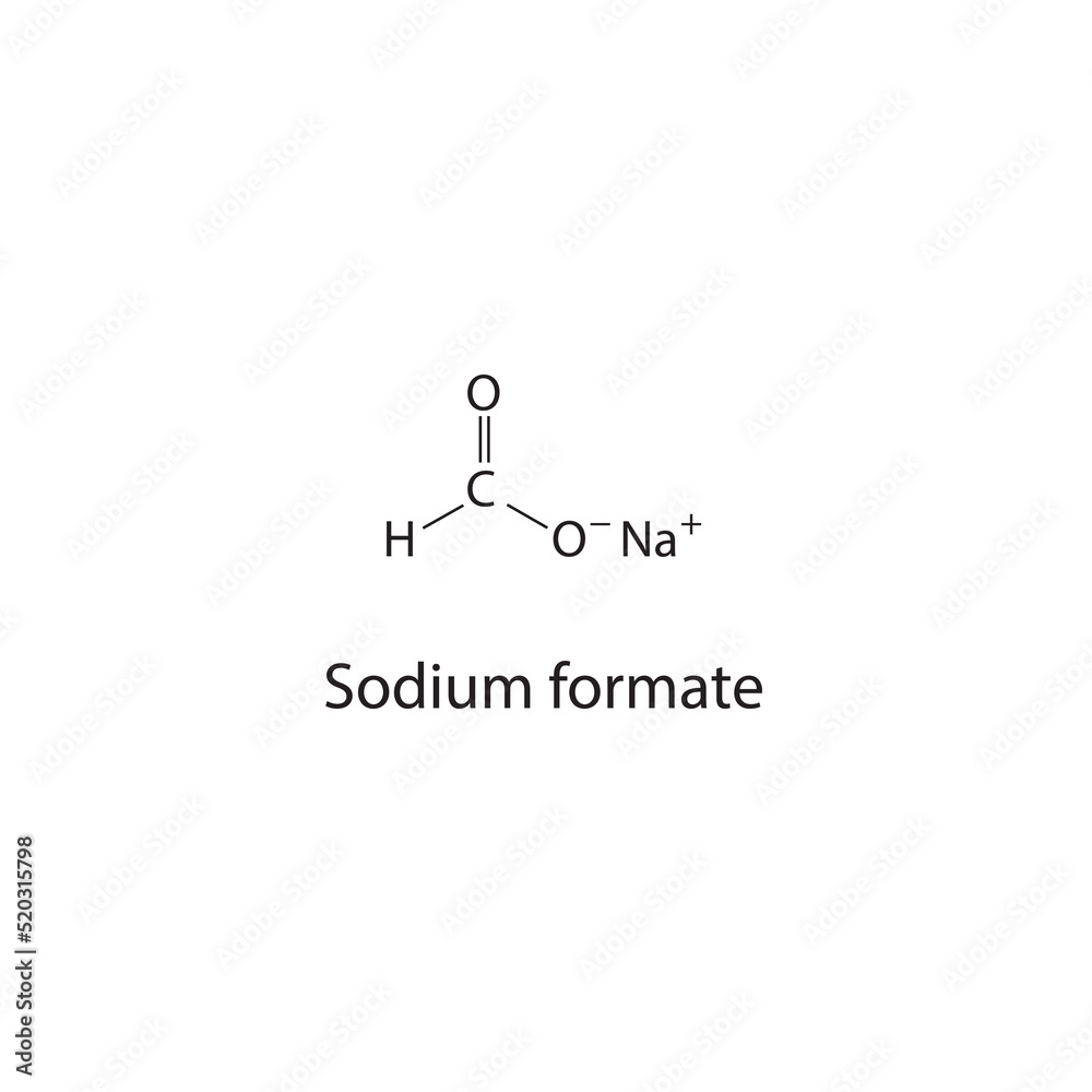 Sodium formate chemical structure on white background. Stock Vector | Adobe Stock