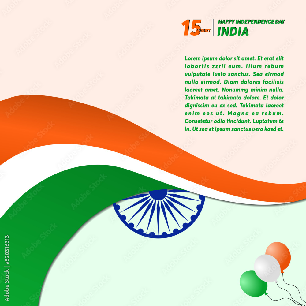 15 August, Happy Independence Day Republic Of India, Background Design ...
