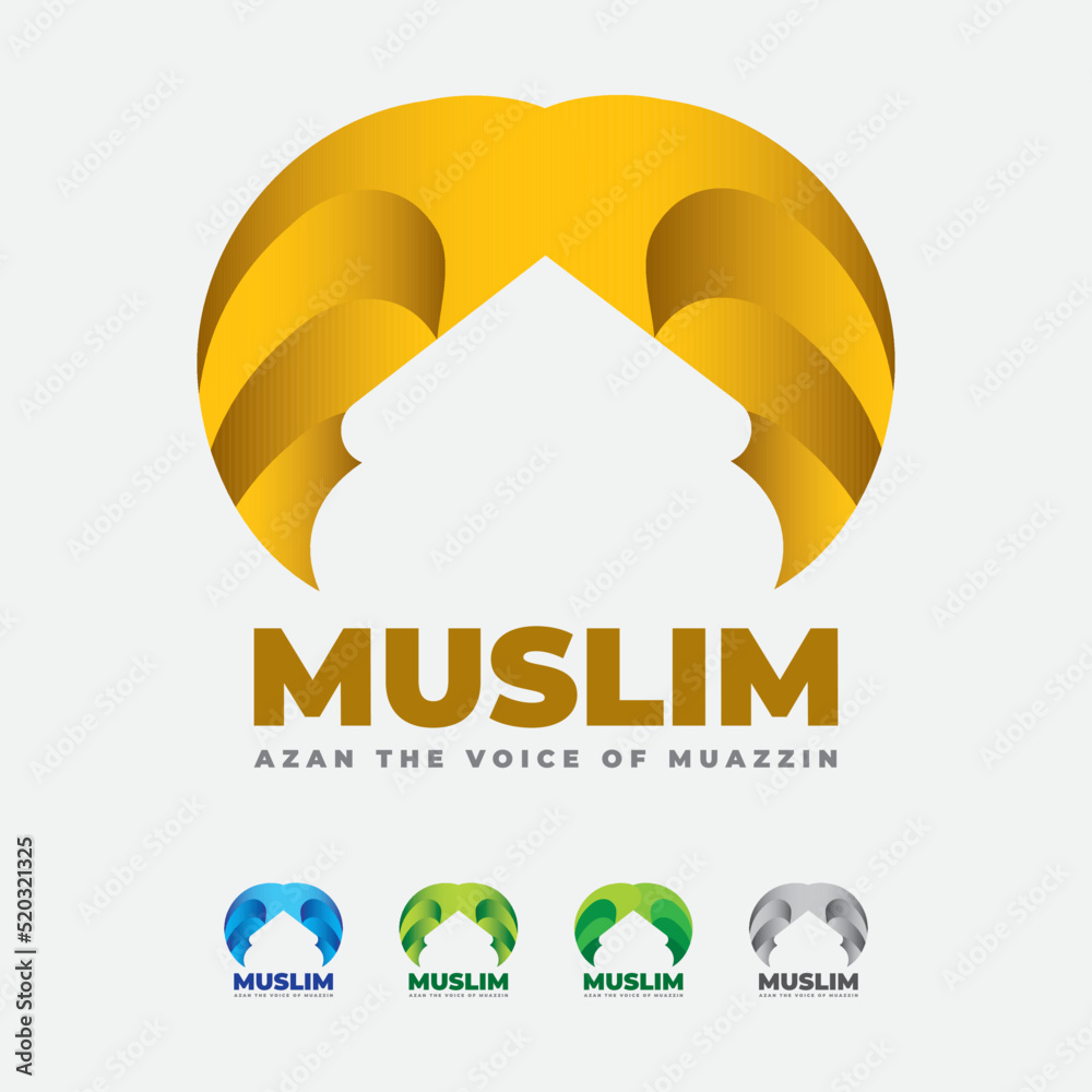 Mosque and Muslim Prayer Hall Islamic Logo Stock Vector | Adobe Stock