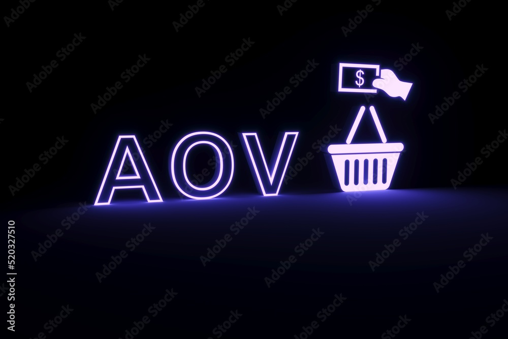 AOV neon concept self illumination background 3D illustration Stock ...