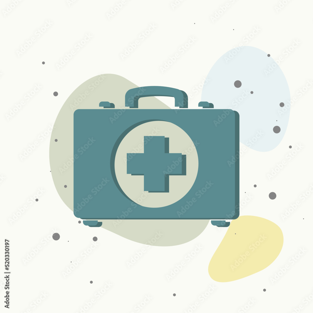 Vector icon indicates the presence of first-aid. Doctor. First Aid Kit ...