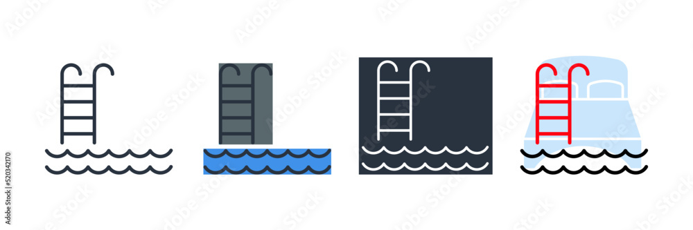 pool icon logo vector illustration. swimming pool symbol template for ...