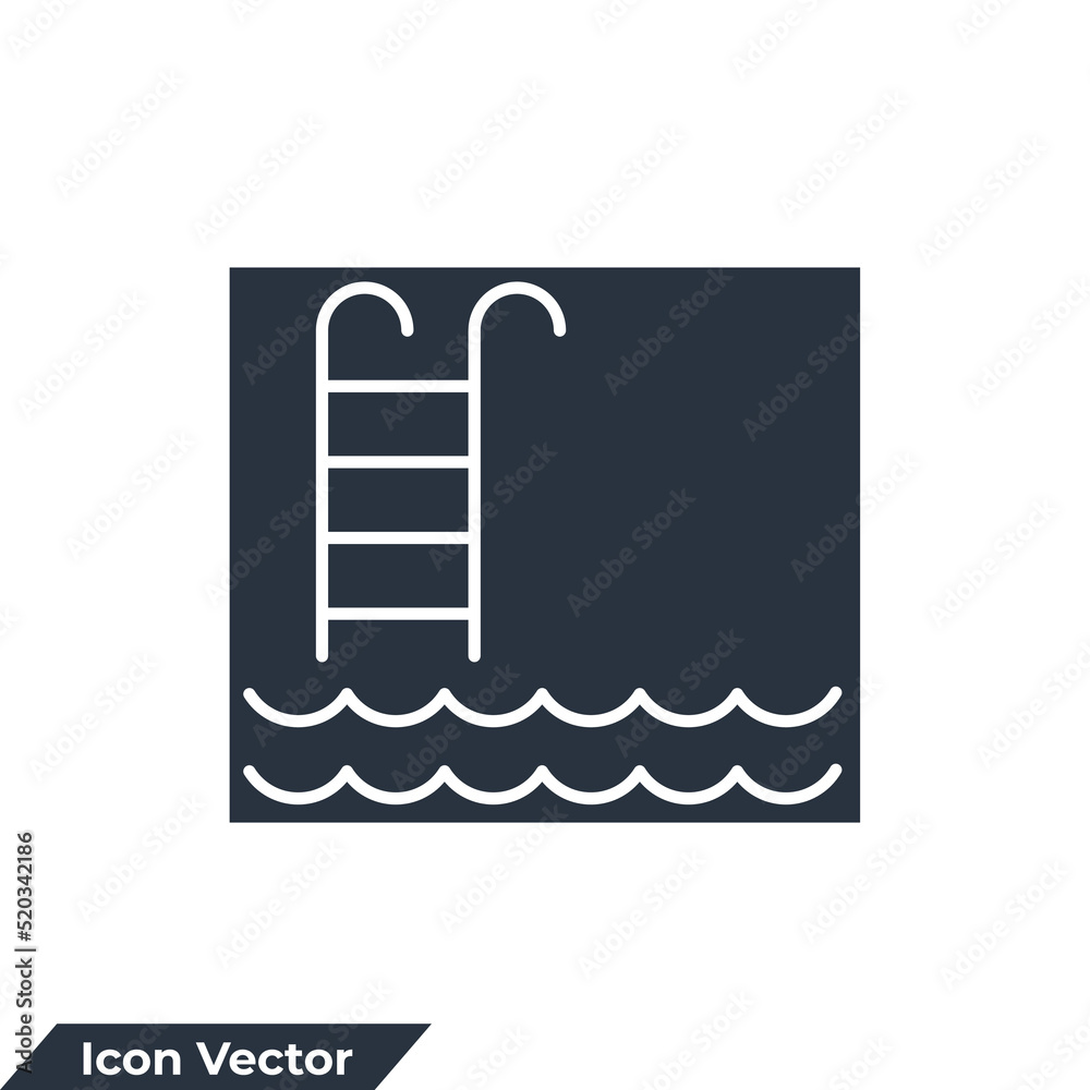 pool icon logo vector illustration. swimming pool symbol template for ...