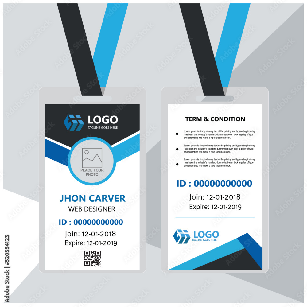 Professional Employee ID card, Best company id card, Business Id Card ...