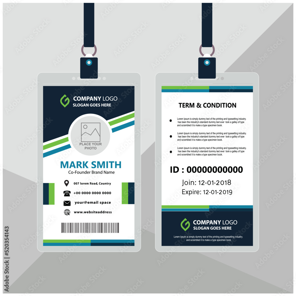 Professional Employee ID card, Best company id card, Business Id Card ...