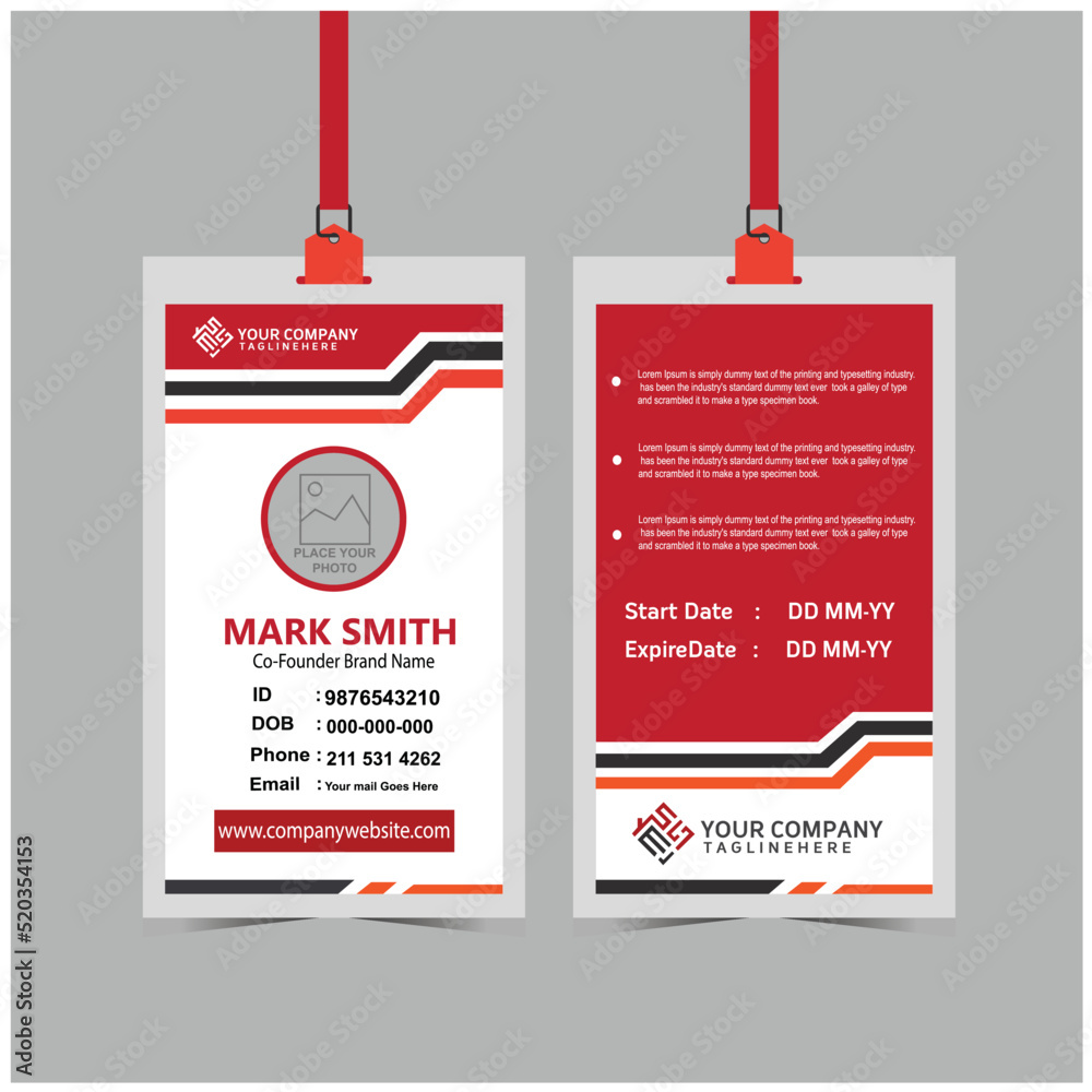 Professional Employee ID card, Best company id card, Business Id Card ...