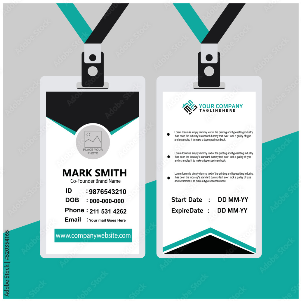 Professional Employee ID card, Best company id card, Business Id Card ...