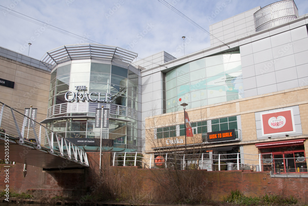 Views of The Oracle Shopping Centre in Reading, Berkshire in the UK ...